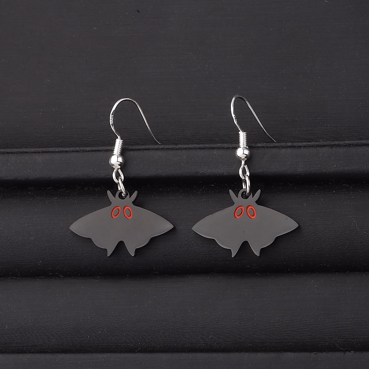 FAADBUK Mothman Lover Gift Mothman Earrings Moth Insect Witch Spooky Monster Creepy Weird Funky Halloween Jewelry (Mothman Earrings)