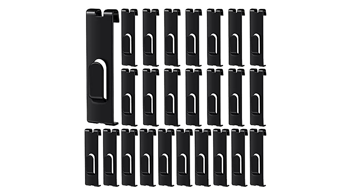 25 Pcs Black Notch Hooks for Stylish Grid Display