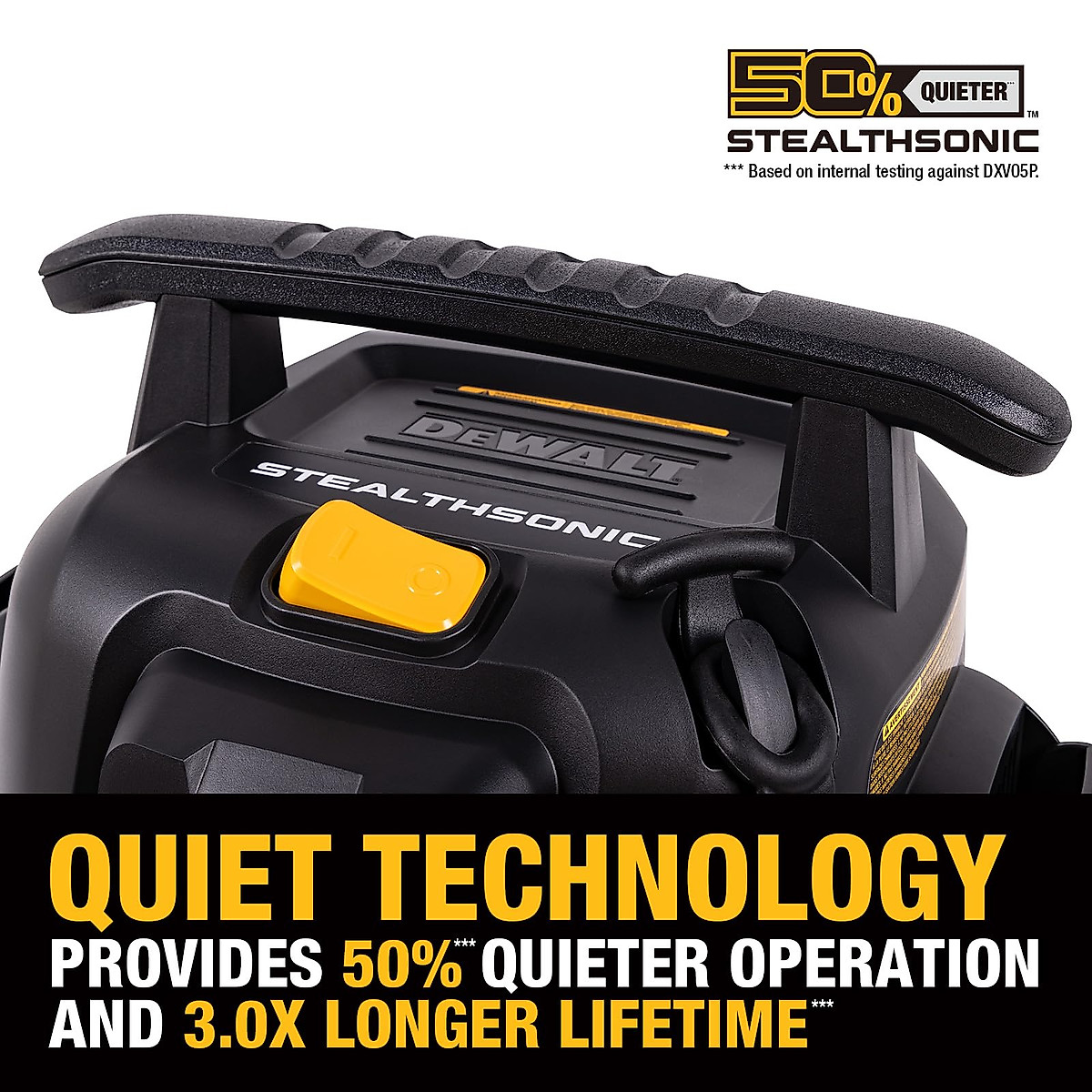 DEWALT 10 Gallon STEALTHSONIC Shop Vacuum Wet and Dry, Ultra Quiet Heavy Duty Shop Vacuum with Attachments, Powerful Outdoor Shop Vac for Car, Garage, Workshop, Jobsite, Patio, DXV10S-QT, 5 Peak HP