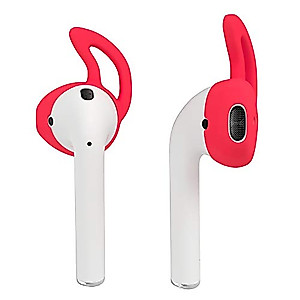 Ear Hooks Covers Anti Slip Soft Silicone Tips for Earphones Headphones Universal One Size - 5 Pairs (Black, Blue, Clear, Red, White)