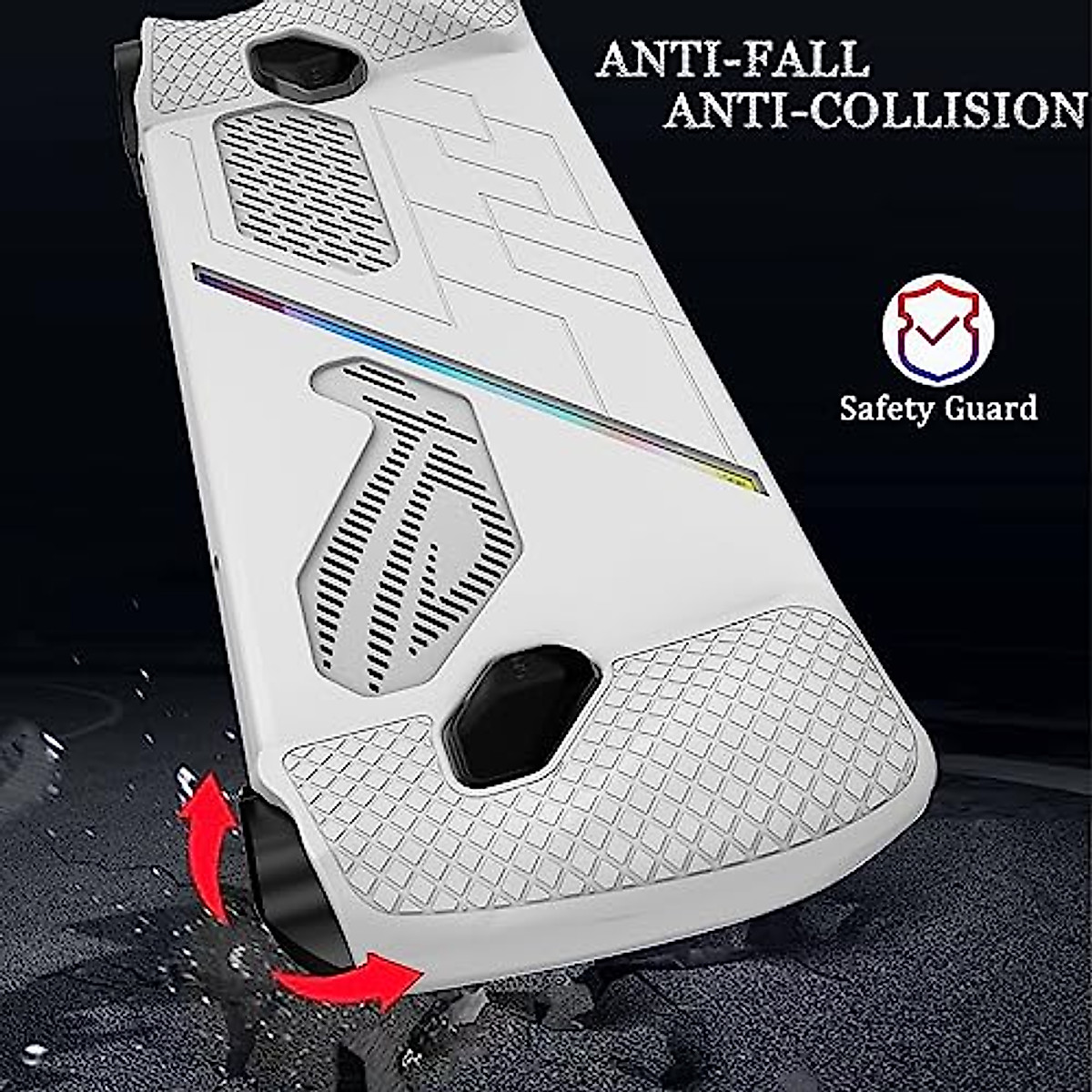 NINKI Compatible Silicone ASUSS ROG Ally Gaming Handheld Case,Soft Silicone Case Dustproof Lightweight Protective Case Cover for ASUS Rog Ally Gaming Console Protector Case White (No Screen Protector)