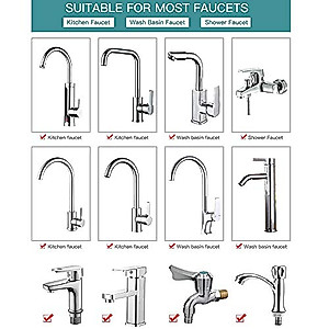2PCS Universal Splash Filter Faucet 720°Rotatable Kitchen Faucet Anti-Splash 4-Layer Filter Oxygen-Enriched Foam Leakproof Faucet (Applicable Internal and External Thread 23-24mm)