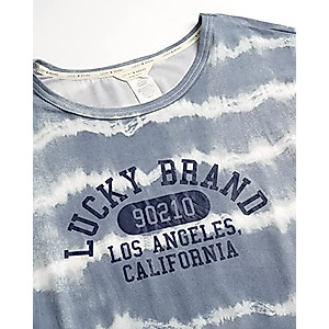 Lucky Brand Women's Pajama Set - Roll Sleeve T-Shirt and Shorts - Sleepwear for Women (S-XL), Size Small, Ocean Tie Dye