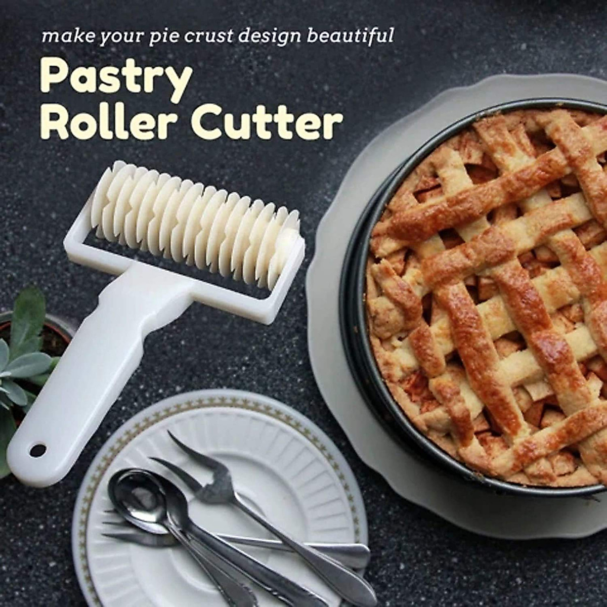 Dough Lattice Craft Roller Cutter Small Baking Tool Cookie Pie Pizza Bread Pastry