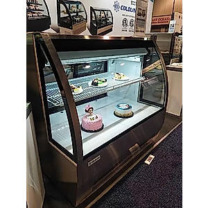 EMKK 18 Cu.Ft. 47.2''L Commercial Countertop Refrigerator, Display Refrigerator Pastry Display Case w/LED Lighting Automatic Defrosting Air-cooling Rear Sliding Door for Cafe Restaurant, ETL Certified