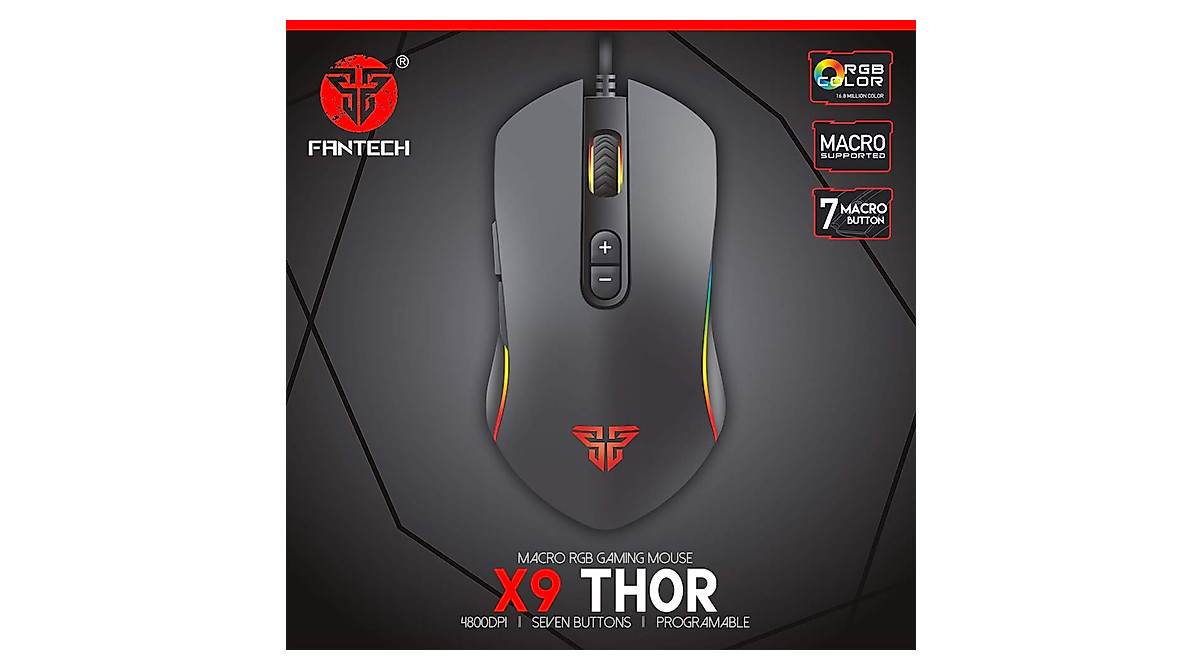 FANTECH X9 Wired Gaming Mouse - RGB, 4800 DPI, 7 Buttons