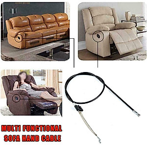 2 Pack Universal Metal Sofa Handle Cable Recliner Chair Couch Release Lever Replacement Cable Total Length Approx 34.2" Black