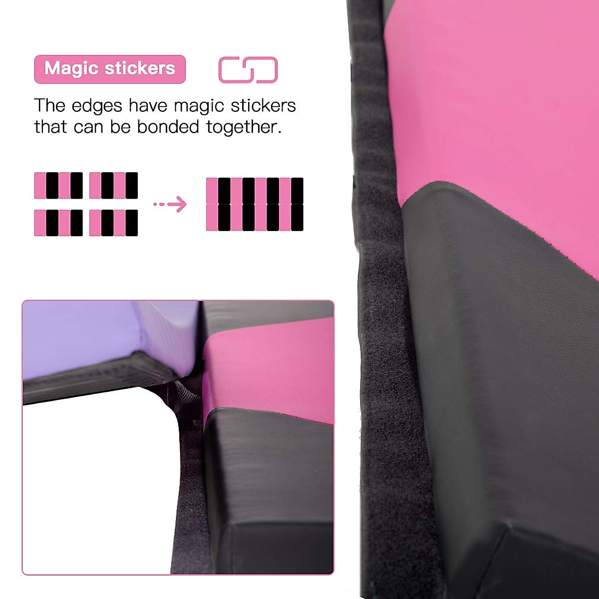 Tumbling Mats Gymnastics Tumbling Mats Foldable Foldable Yoga Mat Thick PU Leather Exercise Mat With Carrying Handles for home Workout outdoor Gymnastics Yoga Pilates