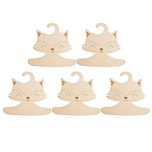 5/10pcs Wooden Cat Kitty Children's Room Baby Coat Kids Cute Hand Clothing for Rack Wood Shaped Hanger Clo Cloth Face Clothes Shirt Wooden Girls Hangers Dress Childrens