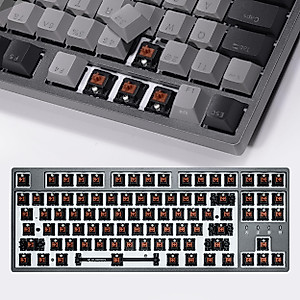 DURGOD K320 Corona White Backlit TKL Mechanical Keyboard | 87 Keys Tenkeyless | USB C Wired | Doubleshot PBT Keycaps | Programmable Keys | NKRO Rollover | Windows & Mac (Corona, Cherry Brown)
