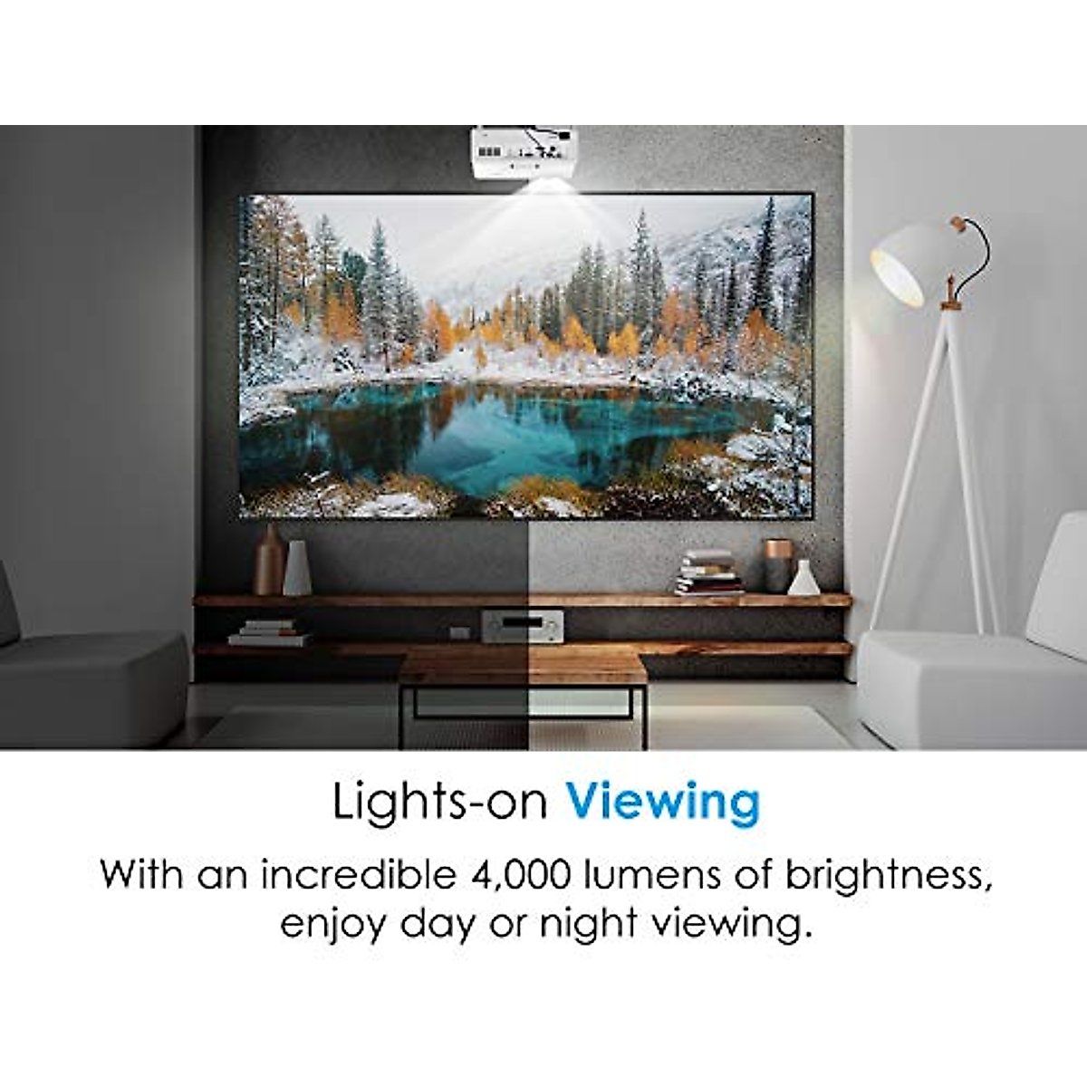 Optoma HZ39HDR Laser Home Theater Projector with HDR | 4K Input | 4000 lumens | Lamp-Free Reliable Operation 30,000 hours | Easy Setup with 1.3X Zoom | Quiet Operation 32dB | Crestron Compatible,White