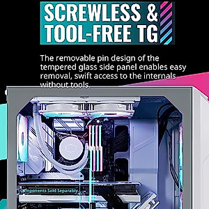 Cooler Master HAF 500 White High Airflow ATX Mid-Tower, Mesh Front Panel, Dual 200mm Customizable ARG Lighting Fans, Rotatable GPU Fan, USB 3.2 Gen 2 Type C and Tempered Glass (H500-WGNN-S00)