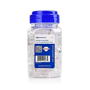 Cable Matters 100-Pack Cat 6 Pass Through RJ45 Connectors (Cat 6 Ends / Cat6 Connector / RJ45 Modular Plugs/Ethernet Plugs/Network Connector) for Solid or Stranded UTP Ethernet Cable