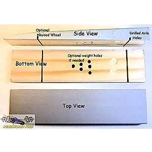 Pinewood Pro Pine Derby Complete Car Kit with PRO Graphite - Pre-Weighted, Pre-Drilled and Primed Ready for Paint -The Lazer