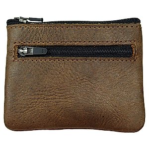 Hide & Drink, Leather Zippered Cash Organizer, Wallet Pouch, Cable & USB Holder, Pocket Accessories, Handmade - Bourbon Brown