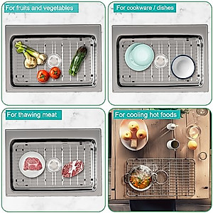 iPEGTOP Sink Bottom Grid, Stainless Steel Sink Protector 28-1/2" x 15-1/2" Centered Drain Hole with Corner Radius, Sink Grate for Bottom of Kitchen Sink Single Sink Bowl with Sink Hole Cover