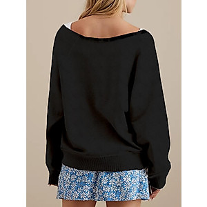 Roshop Womens Off Shoulder Merry Christmas Long Sleeve Sweatshirt CHT XL