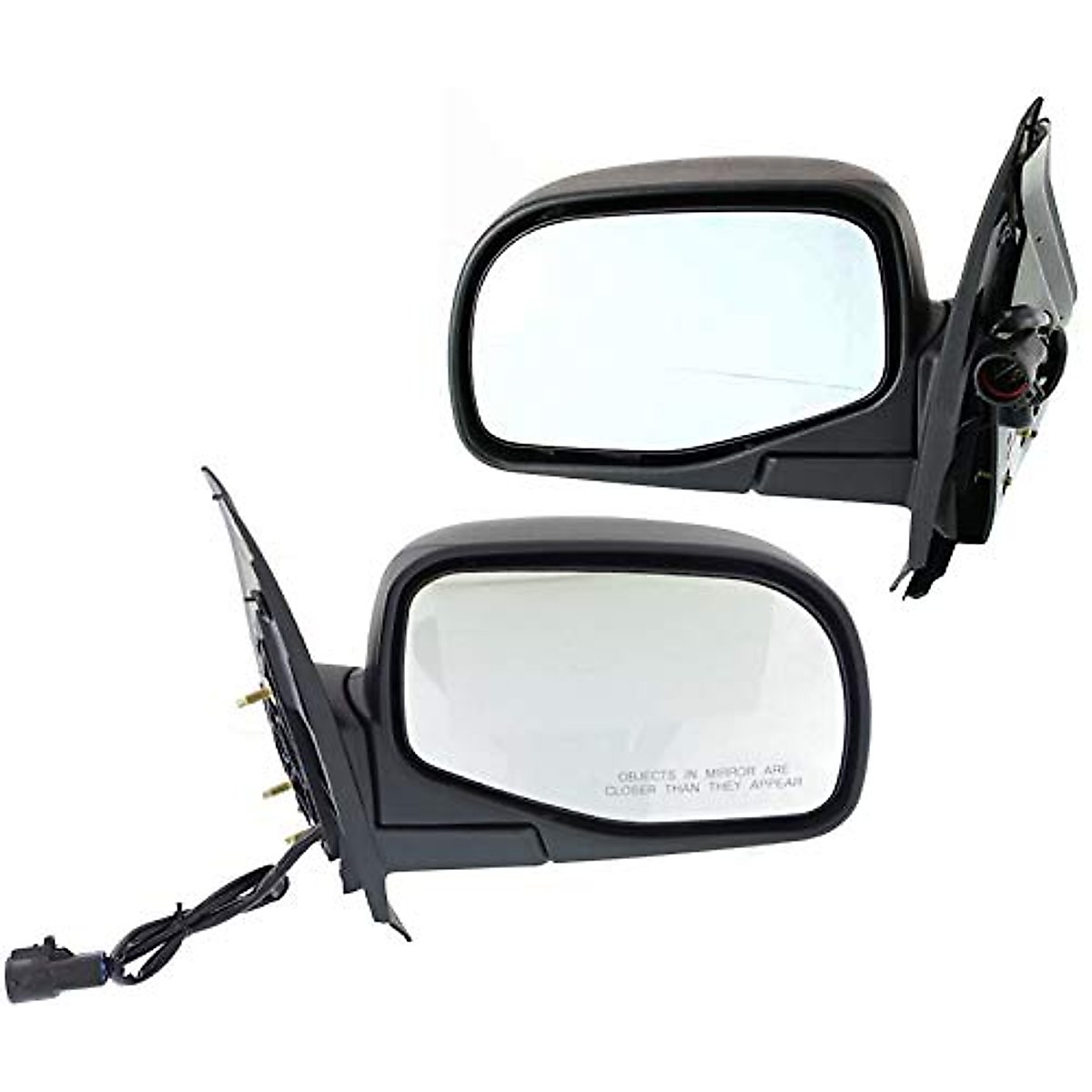 Kool Vue Left & Right Power Non-Heated Door Mirrors Compatible With Ford Explorer 1995-2001 With Puddle Lamp Textured Pair