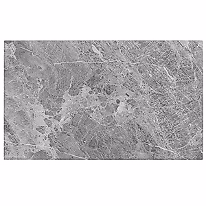 Steve Silver Company Camila Modern Rectangle Marble Top Dining Table with 4 Wide Espresso Legs, Seats up to 6 People, in Gray Finish