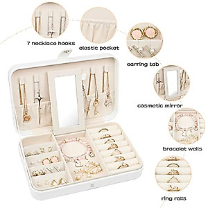 GUKA Plush Velvet Travel Jewelry Box Organizer for Women Girls Jewelry Holder for Earring Ring Necklace Jewelry Travel Organizer Small Jewelry Box