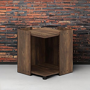 Furinno Peli Multipurpose End Table with Storage, Columbia Walnut