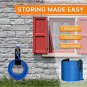 Ulelaxks 75FT Garden Hose, Water Hose, Elastic Garden Hose with 3/4" Fittings, Triple-layer Core, Garden Hose useful house gifts for Outdoor Lawn Car Watering Plants Blue