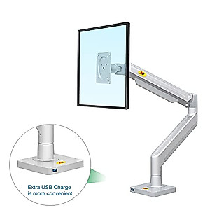 NB North Bayou Monitor Arm Ultra Wide Full Motion Swivel Monitor Mount for 22''-40'' Monitors with Load Capacity from 4.4 to 30lbs Height Adjustable Monitor Stand G40-S (Sliver)