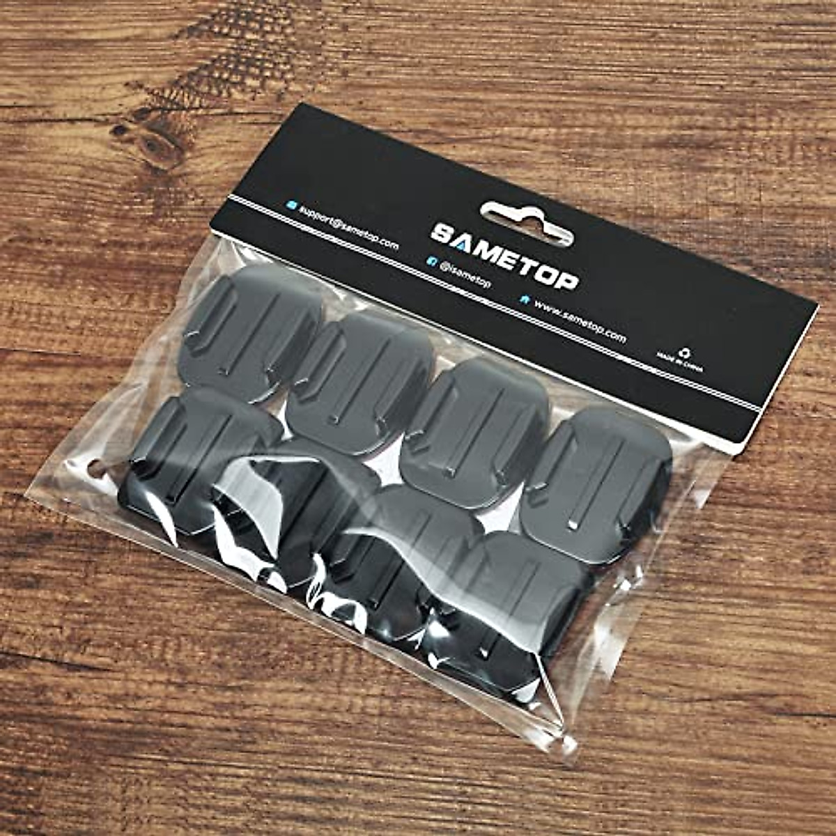 Sametop Helmet Adhesive Sticky Mounts Flat Curved 3M Mount Compatible with GoPro Hero 11, 10, 9, 8, 7, 6, 5, 4, Session, 3+, 3, 2, 1, Hero (2018), Fusion Max Cameras (8 Packs)