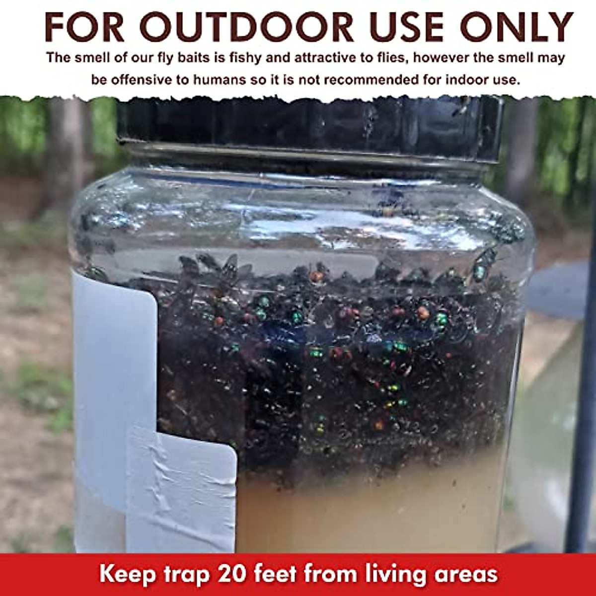 300g Fly Trap Refill, Reusable Fly Bait, 10 * 30g Fly Magnet Bait Refill Killer, Attractant for Ranch Fly Traps Outdoor