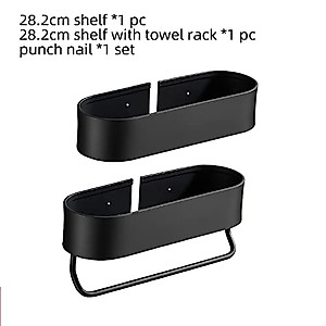 ZSFBIAO Bathroom Shelf Rack Wall Mounted Shelves Bath Towel Holder Shower Storage Basket Kitchen Organizer Bathroom Accessories Wall Floating Shelves (Color : G)