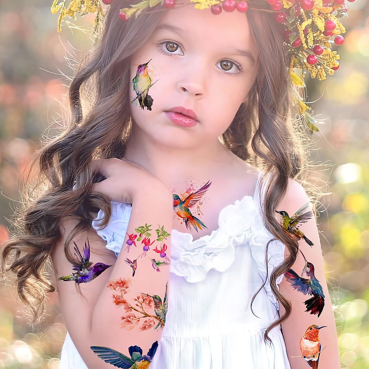 Hummingbird Temporary Tattoos,20 Sheets 160 Pieces Hummingbird Themed Tattoos Stickers Party Decoration Supplies Party favors for Kids Adults