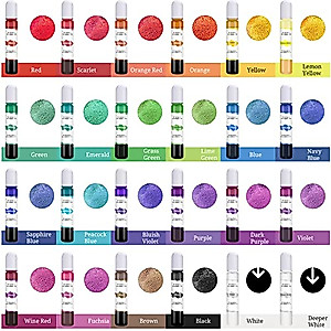 Alcohol Ink Set - 24 Vibrant Colors Alcohol Ink for Epoxy Resin, High Concentrated Alcohol-Based Ink for Resin Petri Dish, Tumbler Making, Coaster, Painting, Ceramic, Glass, Metal - 0.35oz/10ml Each