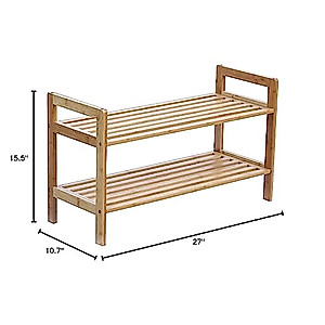 Oceanstar 2-Tier Bamboo Shoe Rack, Brown, SR1309