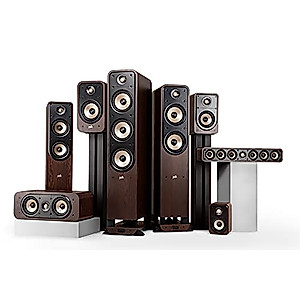 Polk Signature Elite ES20 Bookshelf Speaker - Hi-Res Audio Certified, Dolby Atmos & DTS:X Compatible, 1" Tweeter & 6.5" Woofer, Power Port Technology for Effortless Bass (Pair, Contemporary Walnut)
