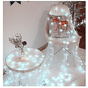 KAILEDI Christmas Lights, 19.6 ft 40 LED Snowflake String Lights Battery Operated, 2 Modes Waterproof Fairy Lights for Xmas Party Garden Patio Bedroom Decor Indoor Outdoor