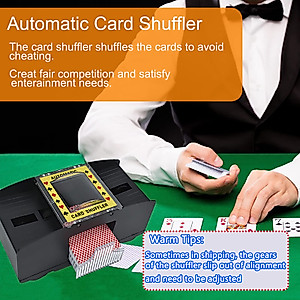BEAIMUXI Card Shuffler 2 Deck, Automatic Card Shuffler Playing Card Shuffler Electric Battery Operated Poker for Playing Card, Family Party Poker, UNO, Phase 10