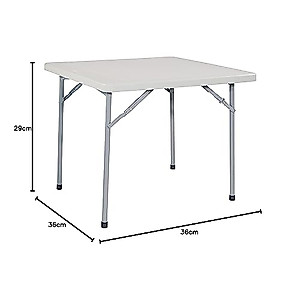 Office Star Resin Folding Table for Banquets, Picnics, and Parties, 36 Inch, Square