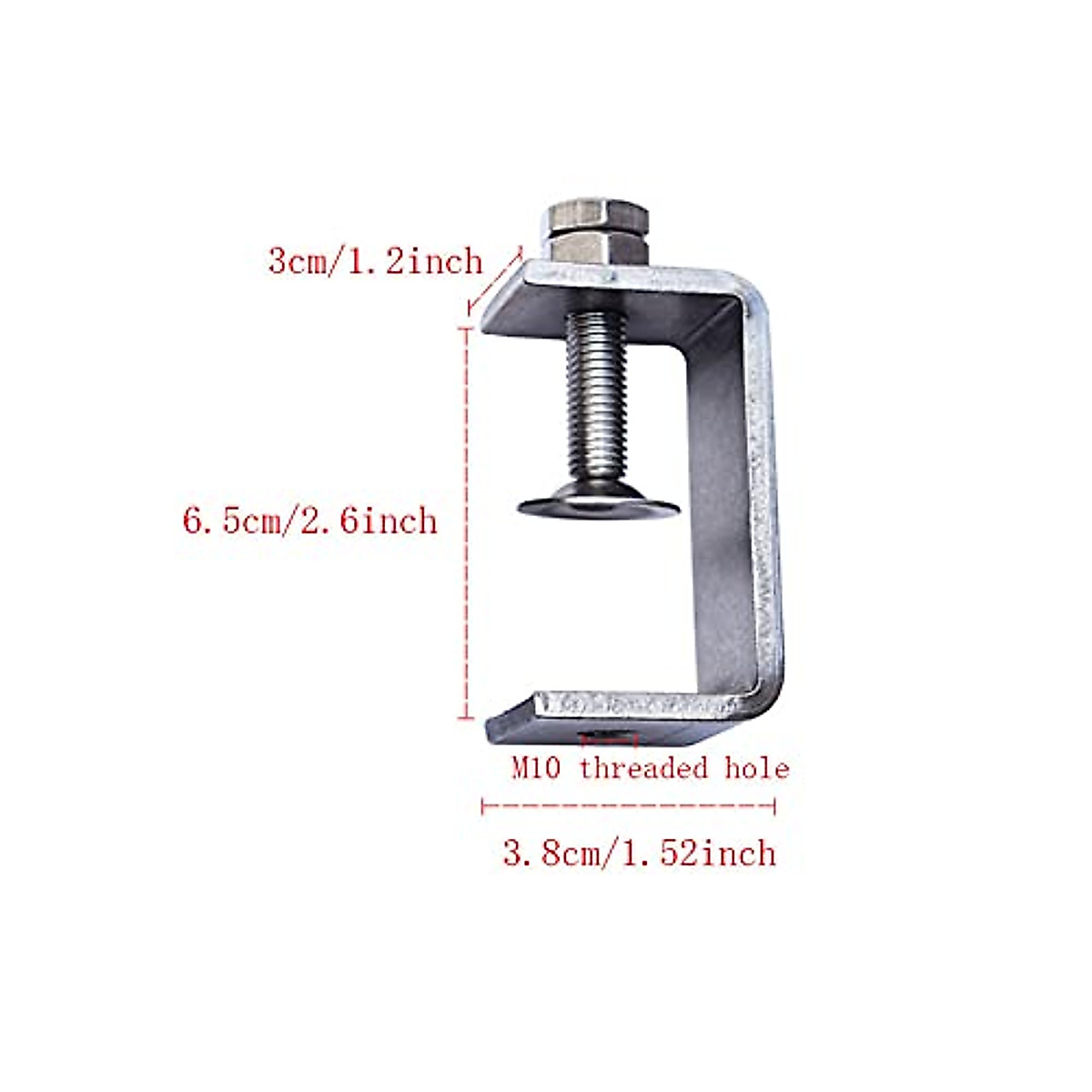 BOOHAO 2 pcs Stainless Steel C Clamp Tiger Clamp Wood Working Tools Welding Clamps G Clamp with Wide Jaw Openings for Carpentry Woodwork Building (65MM)