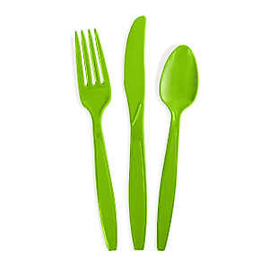 Preserve - 11101 Preserve Cutlery Set Kitchen Supplies, 24 CT, Apple Green