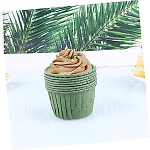 Luxshiny 50pcs Cupcake Paper Liners Muffin Cups Muffin Wrappers Cup Cake Paper Cup Baking Supplies Baking Cups Accessory Cake Cup Wrapping Paper Egg Tart Paper Lining Tulip Green Muffin