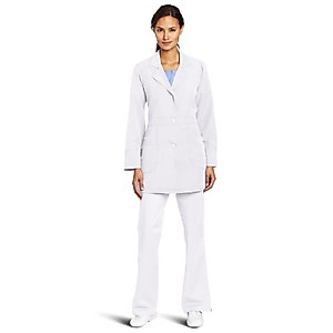 WonderWink Women's Utility Girl Stretch Lab Coat, White, Medium