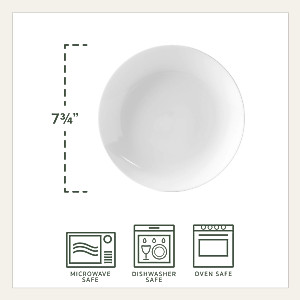 Everyday White by Fitz and Floyd Coupe 7.75 Inch Salad Plates, Set of 4
