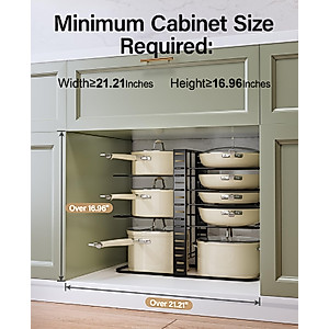 ORDORA Pots and Pans Organizer, 8 Tier with 3 DIY Methods