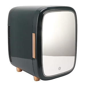 LIANGLIDE Mini Fridge for Skin Care, 12L Skincare Fridge, Mini Fridge with Dimmable LED Mirror, Portable Small Refrigerator Cooler for Food, Cosmetics, Home, Office and Car (US Plug)