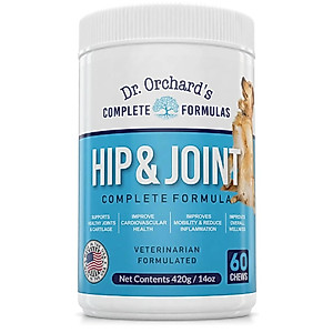 Dr. Orchard's Advanced Hip & Joint Chews - Duck Flavor- (60ct) Pain & Inflamation Relief with Glucosamine, Manganese, Chondroitin, MSM - Dog Chewable Supplement (60 Count)