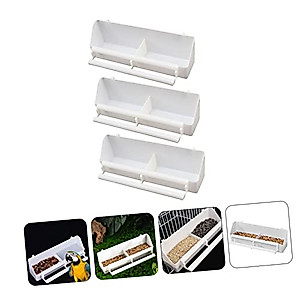 Balacoo 3pcs Cage Fruit Design Holder Girds Parakeet Food Dispenser Trough Double Birdcage Hanging Bird Feeder for Small African Buckle Gray Macaw Cup Parrot White Bowl Canary Water