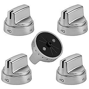 WB03X24818 GE Stove Knobs Replacements Compatible with GE Range Oven Gas Stove Knobs, Replace Part # 4363588 AP5989029 PS11729081 EAP11729081 Model Specific Not Universal - 5 Pack, 1 Years Warranty