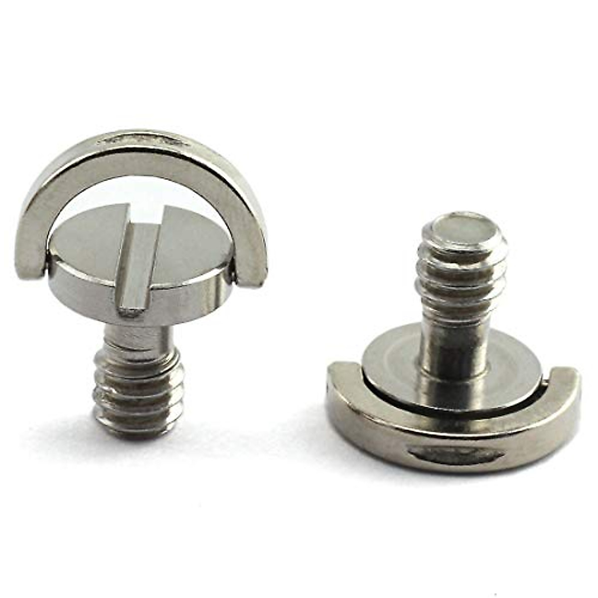 HJ Garden 2pcs 1/4-20 Thread D-Ring Stainless Steel Camera Fixing Screws for Camera Tripod Monopod QR Plate,D Shaft Quick Release Plate Mounting Screw 10mm Length