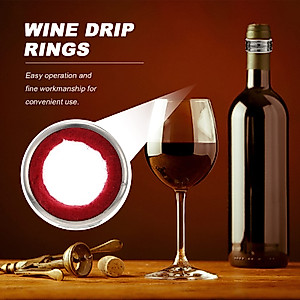 Yardwe 9pcs Wine Bottle Collars Stainless Steel Red Wine Drip Stop Ring Leak- Proof Anti- Overflow Drip Stopper Collars Wine Accessories for Restaurant Kitchen Silver