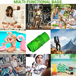 visesunny Frog Shadow Banana Leaf Tropical 2Pcs Wet Bag with Zippered Pockets Reusable Roomy Diaper Bag for Travel,Beach,Pool,Daycare,Stroller,Diapers,Dirty Gym Clothes, Wet Swimsuits, Toiletries